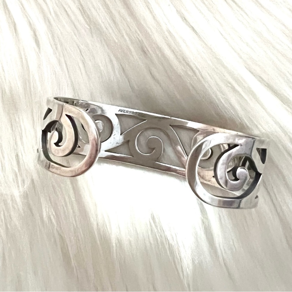 James Avery Retired Wave Swirl Heavy Thick Wide Cuff … - Gem